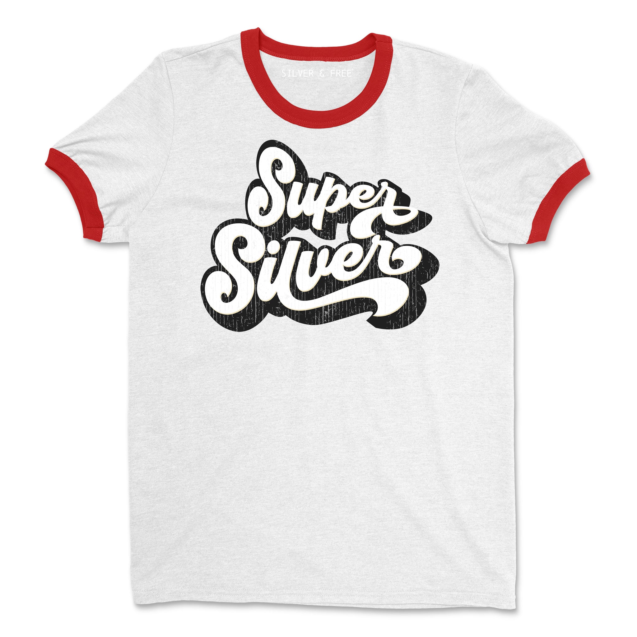 Super Silver Vintage Tee – Silver & Free